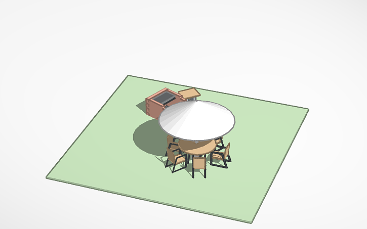 3D design Outdoor table and chairs - Tinkercad