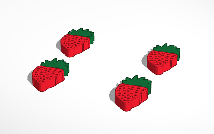 3D design Strawberry charms - Tinkercad