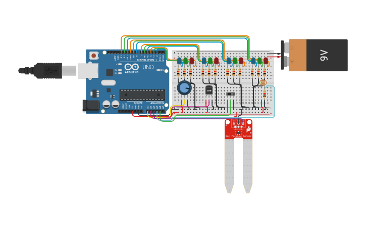 Circuit design Smart-Crop Mejorado - Tinkercad