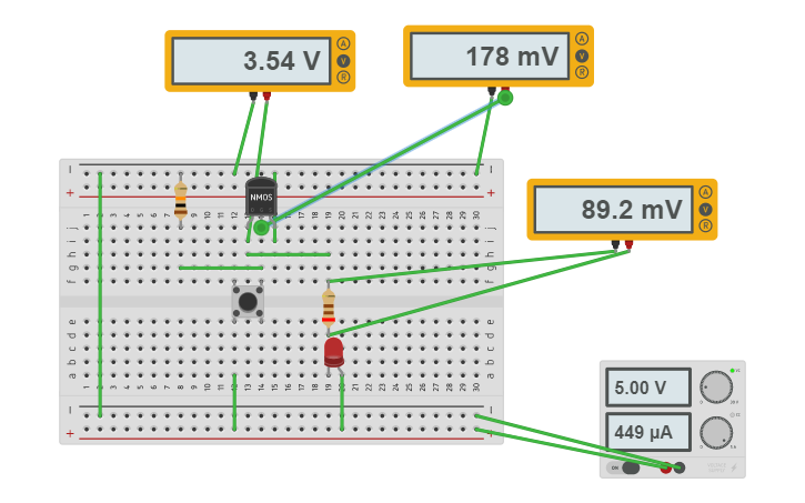 Circuit design MOSFET Switch - Tinkercad