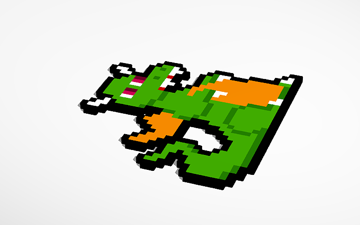 3D design Dragon Pixel art - Tinkercad