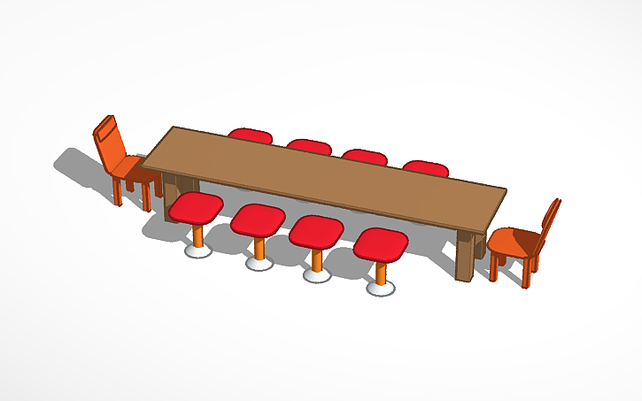 3D design Table&Chairs_Gibran - Tinkercad