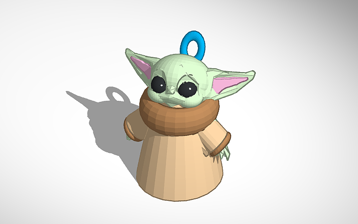 3D design Baby Yoda voor kerstboom - Tinkercad