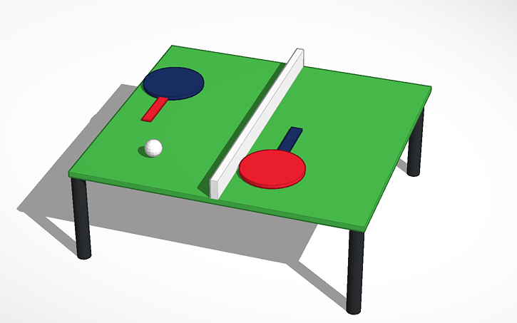 3D design Ping-Pong table - Tinkercad