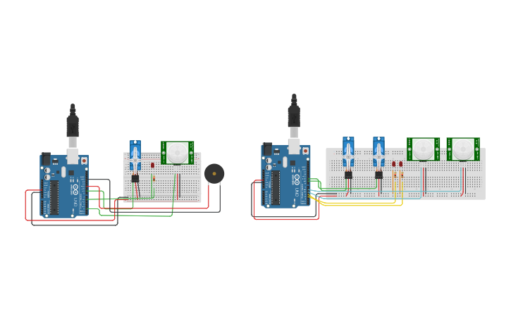 Circuit design Motion Detection System using PIR Sensor - Tinkercad