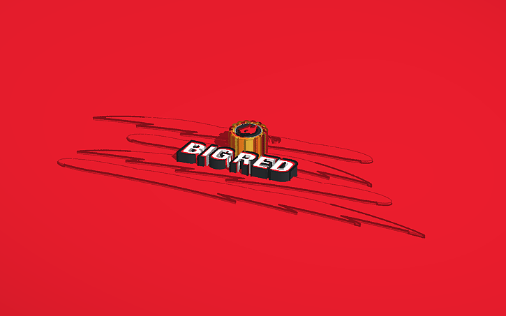 3D design Wrigley's Big Red Gum Logo - Tinkercad
