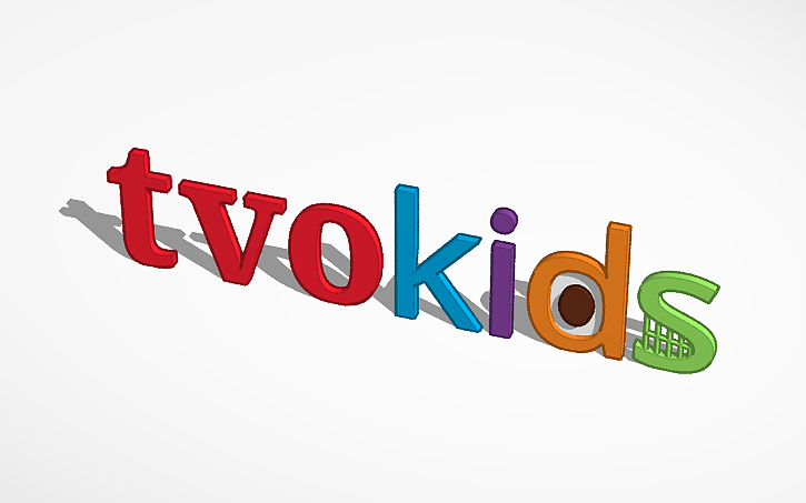 3D design TVOkids logo (Profile Picture colors) - Tinkercad