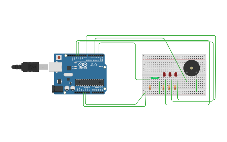 Circuit design Piezo Buzzer Circuit with code - Tinkercad