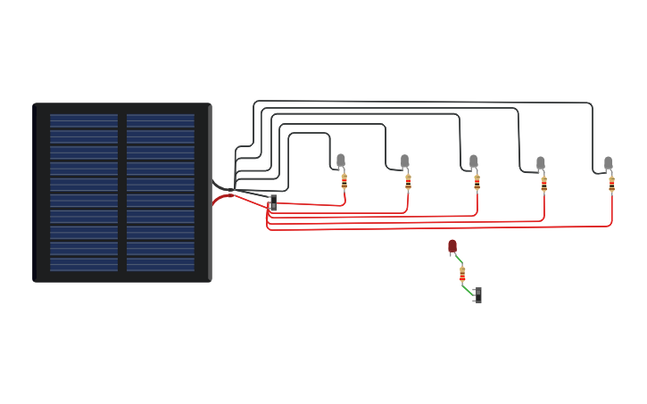 Circuit design panel solar - Tinkercad