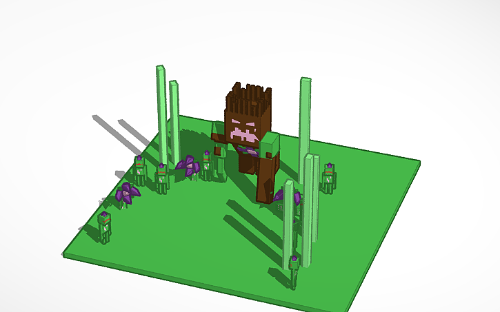 3D design Minecraft Dungeons Jungle - Tinkercad