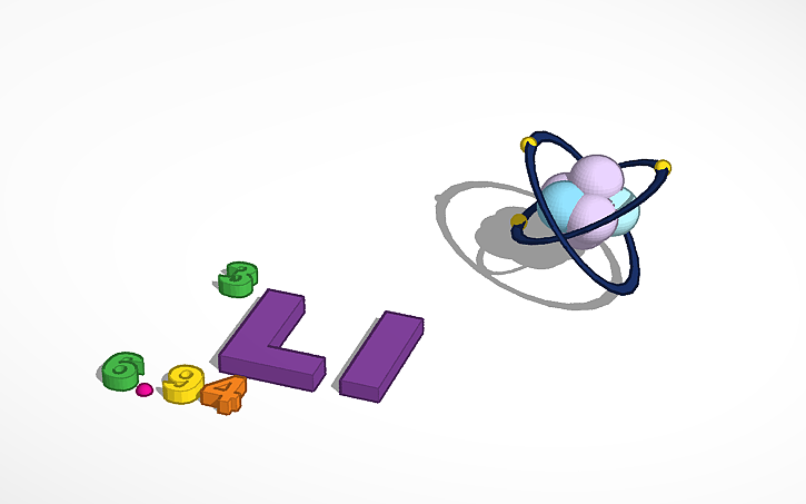 3D design Atomic model - Tinkercad