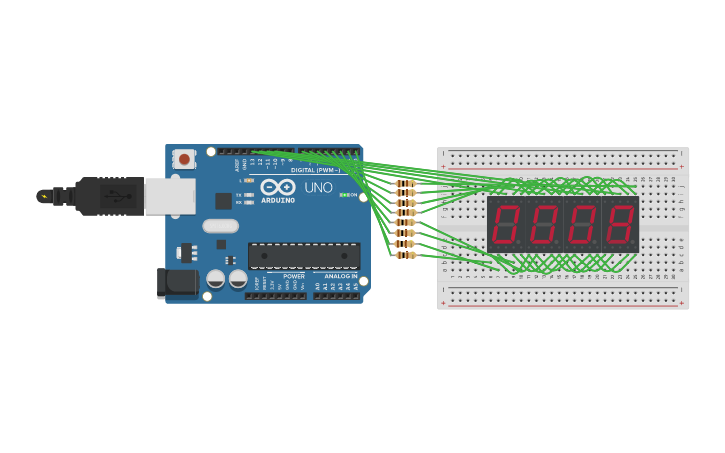 Circuit design simple counter - Tinkercad