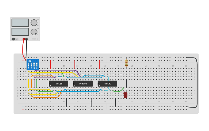 Circuit design Majority Voting Machine Circuit - Tinkercad
