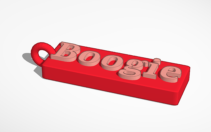 3D design Boogie_keychain_CatName_updated - Tinkercad