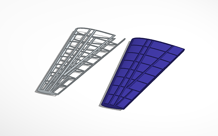 3D design Airplane Wing Skeleton - Tinkercad