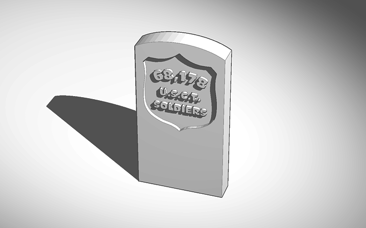 3D design USCT Deaths Civil War Gravestone - Tinkercad