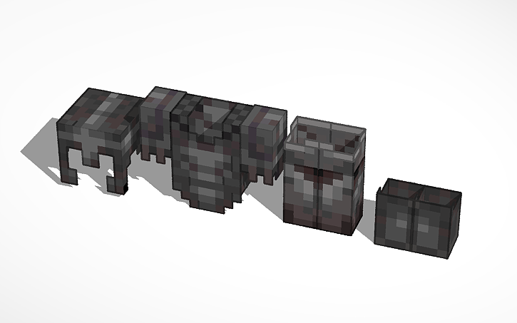 3D design MINECRAFT NETHERITE ARMOR FULL SET - Tinkercad