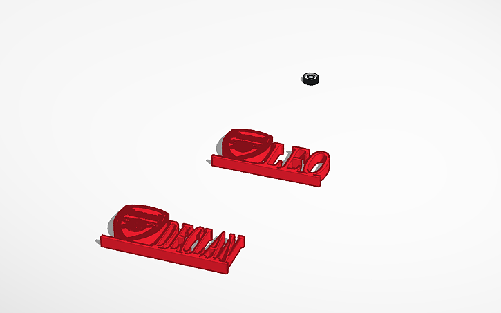 3D design ARSENAL BADGE NAME - LEO - Tinkercad
