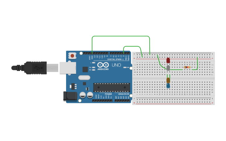 Circuit design To make blinker circuit using arduino - Tinkercad