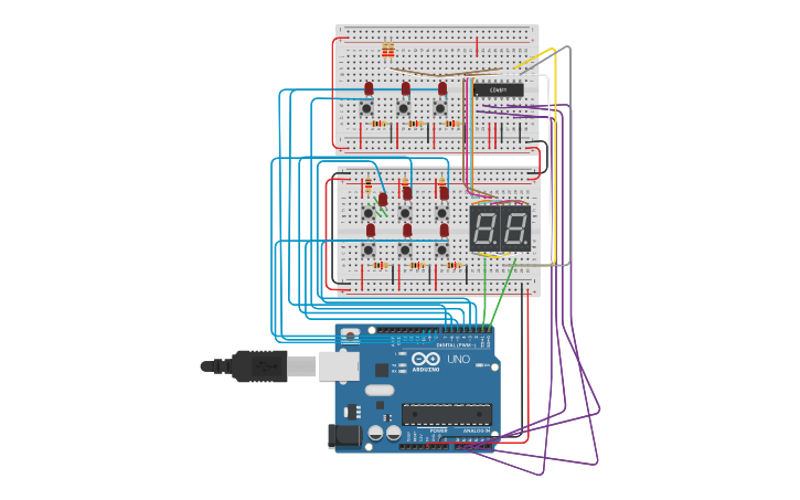 Circuit design Tictactoe input - Tinkercad