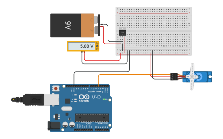 Circuit design Transformador- 7805 - 5V - Tinkercad