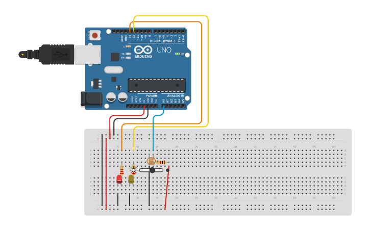 Circuit design Light Sensor - Tinkercad