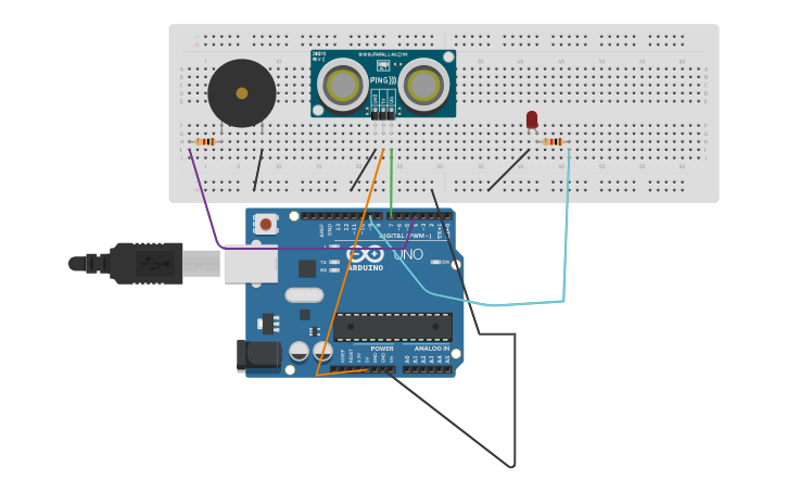 Circuit design smart parking system - Tinkercad