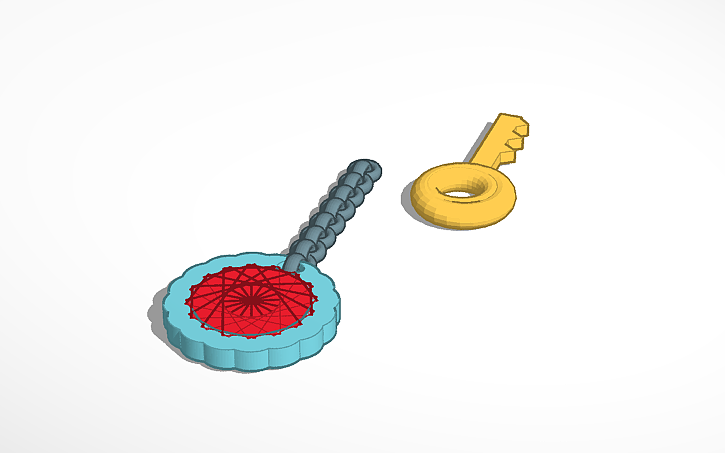 3D design Keychain with the key - Tinkercad