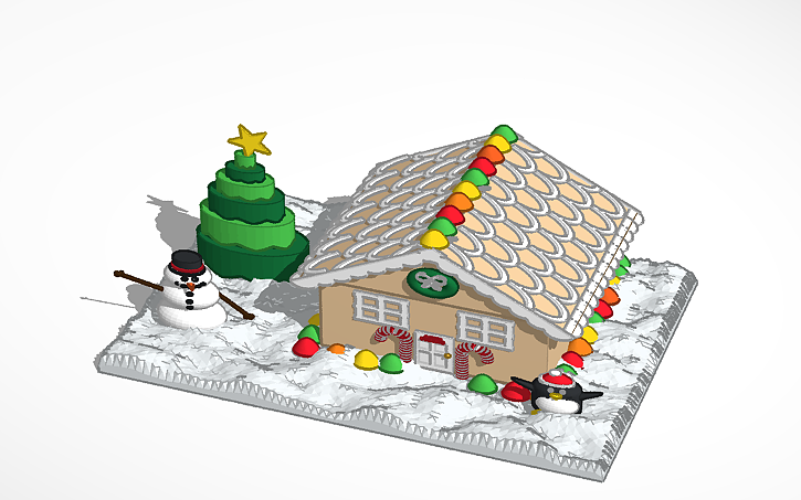 3D design Gingerbread House - Tinkercad