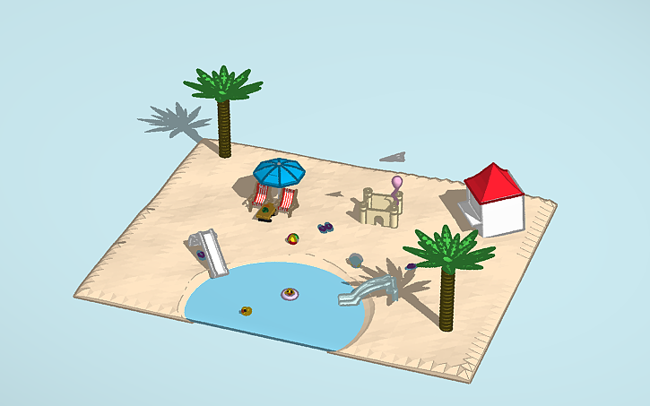 3D design Summer Beach - Tinkercad
