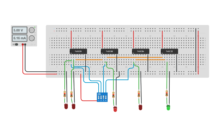 Circuit design K-Map - Tinkercad