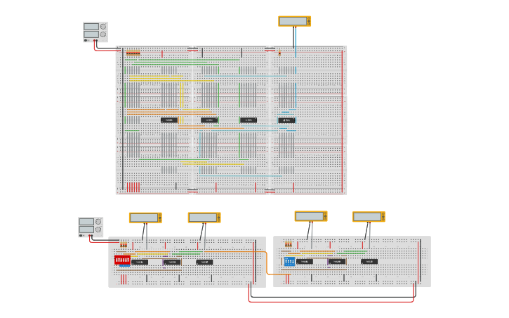 Circuit design Basic Arithmetic and Logic Unit (ALU) - Tinkercad