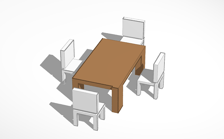 3D design Table + Chair - Tinkercad