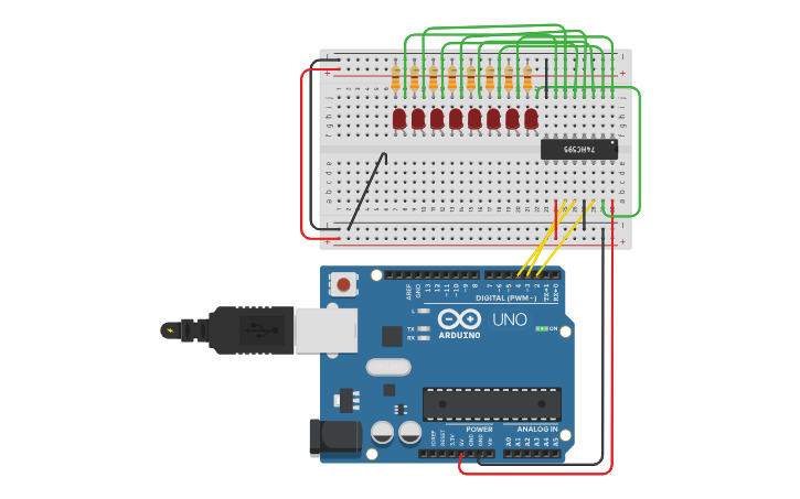 Circuit Design Binary Led Counter Tinkercad