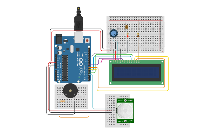 Circuit design Motion sensor - Tinkercad
