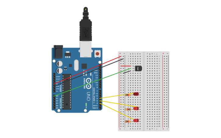 Circuit design termo sensore - Tinkercad