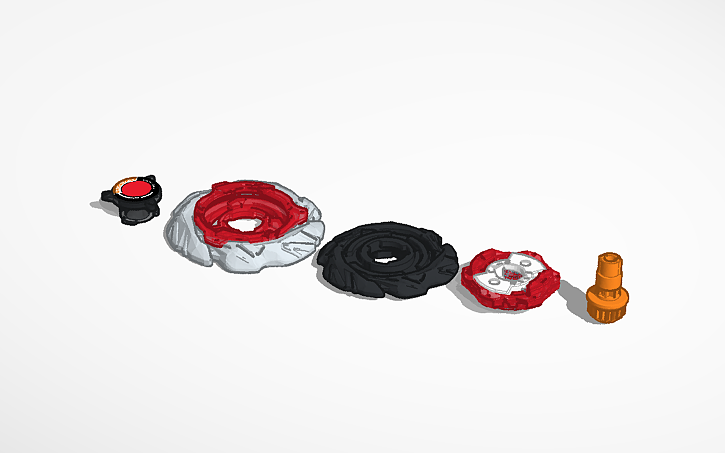 3D design beyblade x Cerberus Flame - Tinkercad