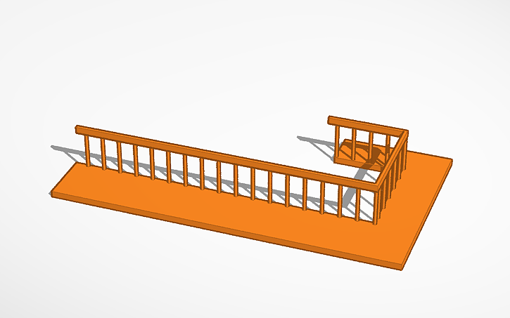 3D design balcony with hand rail - Tinkercad