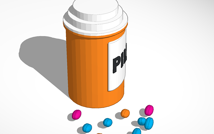 3D design Pill bottle - Tinkercad