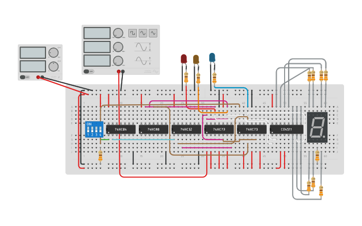 Circuit design c. Design a counter with input (switch) and output ...