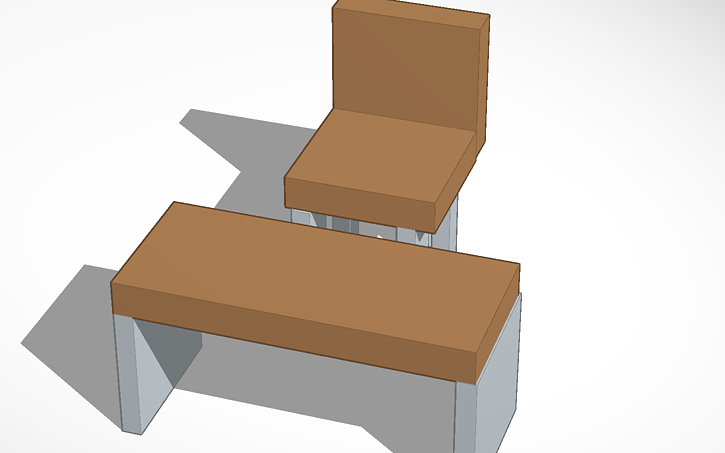 3D design Table and chair - Tinkercad