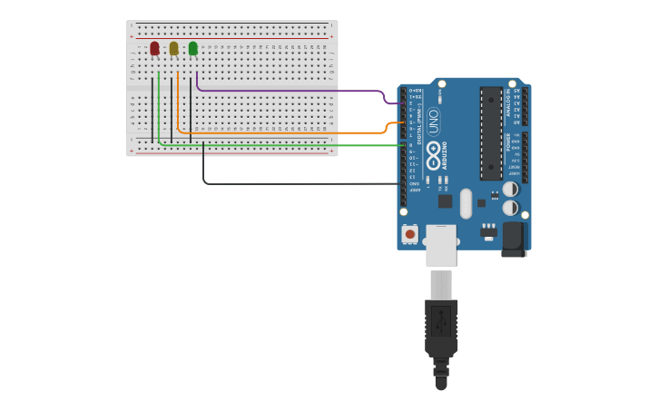 Circuit design Traffic Light Simulator - Tinkercad