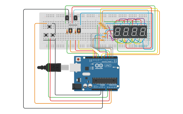 Circuit design Digital Clock - Tinkercad