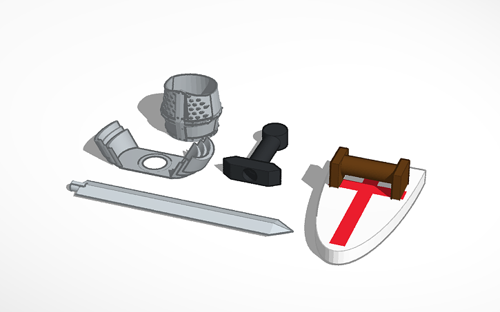 3D design Crusader Armor lego scale - Tinkercad