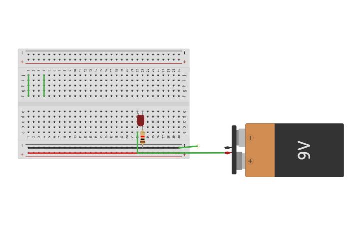 Circuit design Breadboard - Tinkercad