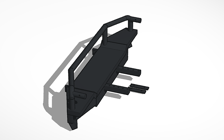 3D design 1/10 scale rc crawler front bumper and scrub bars - Tinkercad