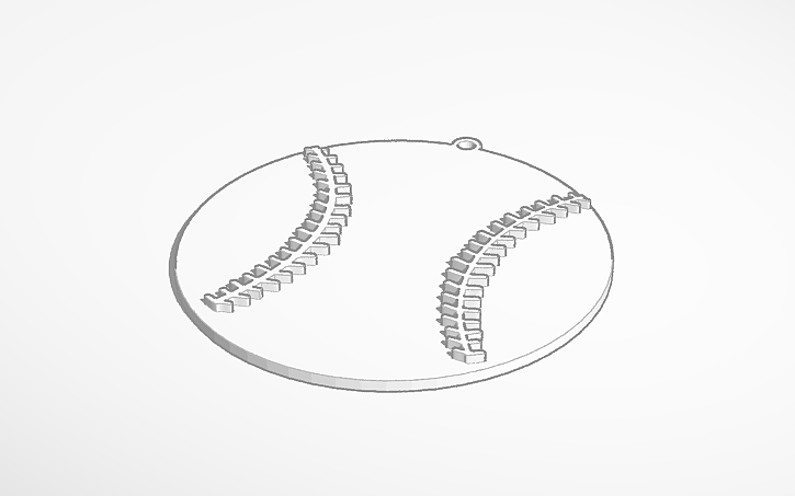 3D design Baseball keychain - Tinkercad