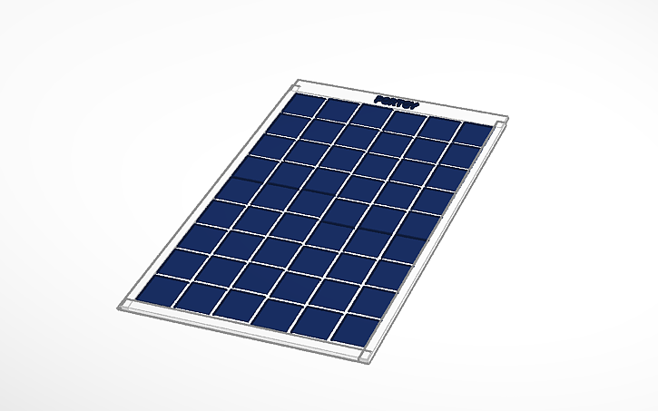 3D design placa solar - Tinkercad