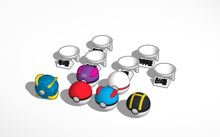 3D design pokemon ball - Tinkercad