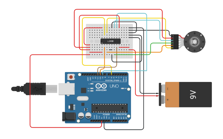 Circuit Design Stepper Motor Tinkercad